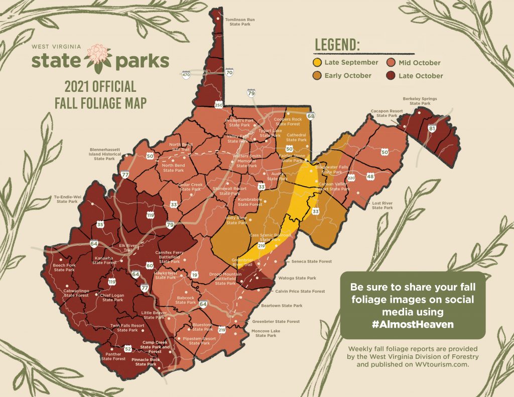 State Parks Fall Foliage Map 2021.indd - West Virginia State Parks
